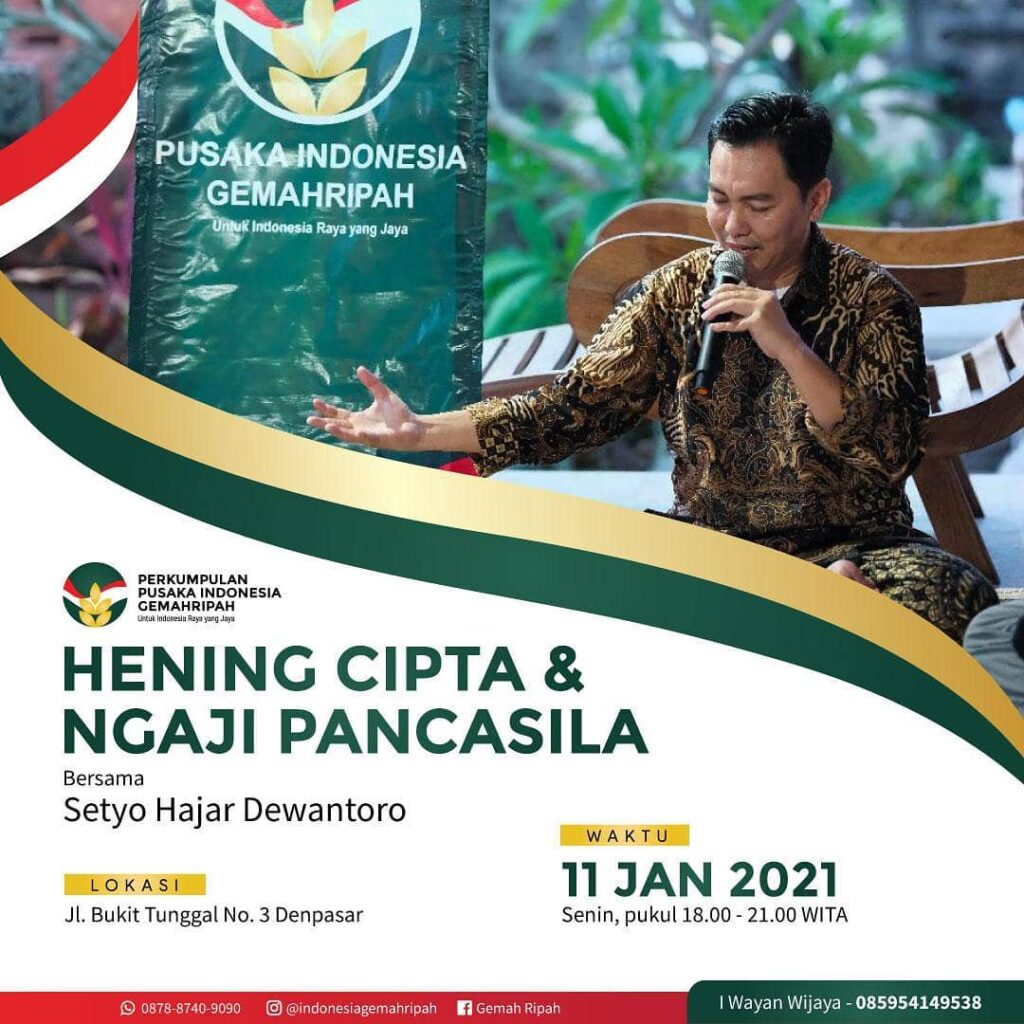 Hening Cipta dan Ngaji Pancasila 11 Januari 2021 - Pusaka Indonesia ...